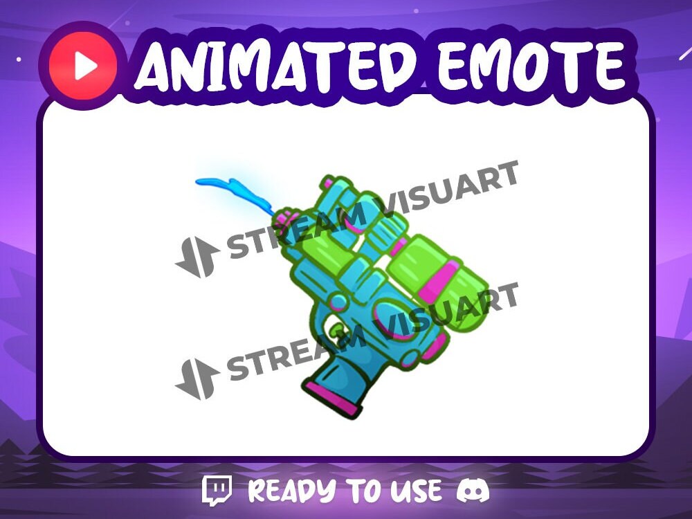 Water Gun Animated Emote Twitch Emotes Assault Rifle Funny Weapon FPS ...