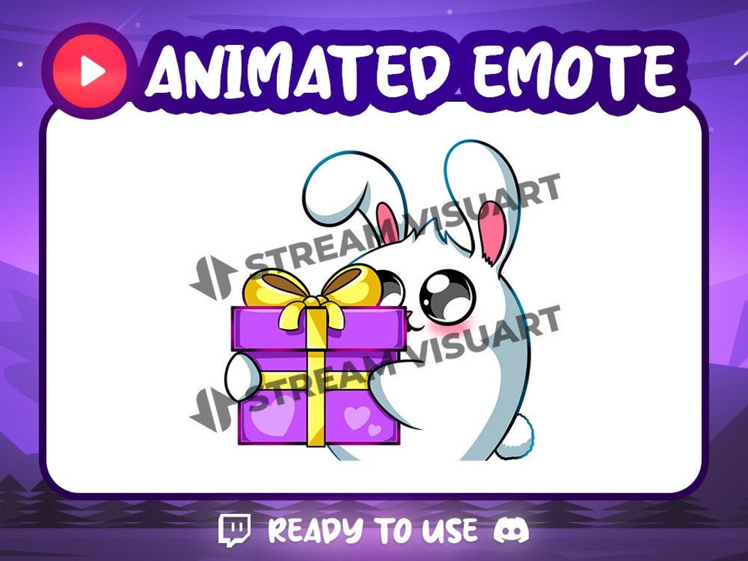 Bunny Gift Animated Emote Twitch Emotes Present Surprise Celebration ...