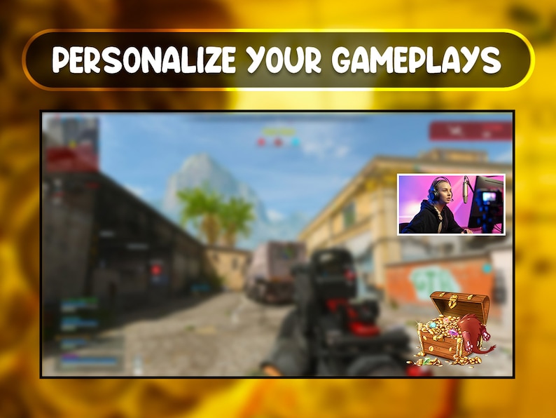 Treasure Animated Stream Decoration Golden Chest Dragon Streamer Gift ...