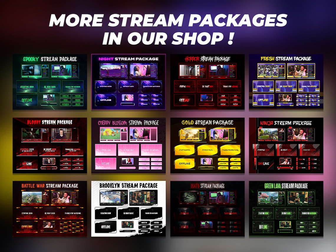 Fear Twitch Overlay Package Horror Aesthetic Phobia Animated Stream ...