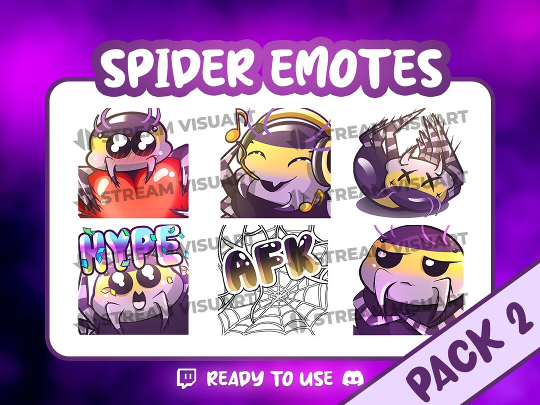 Spider Bundle 2 Twitch Emotes Pack 6x Arachnid Tarantula Insect Manga ...
