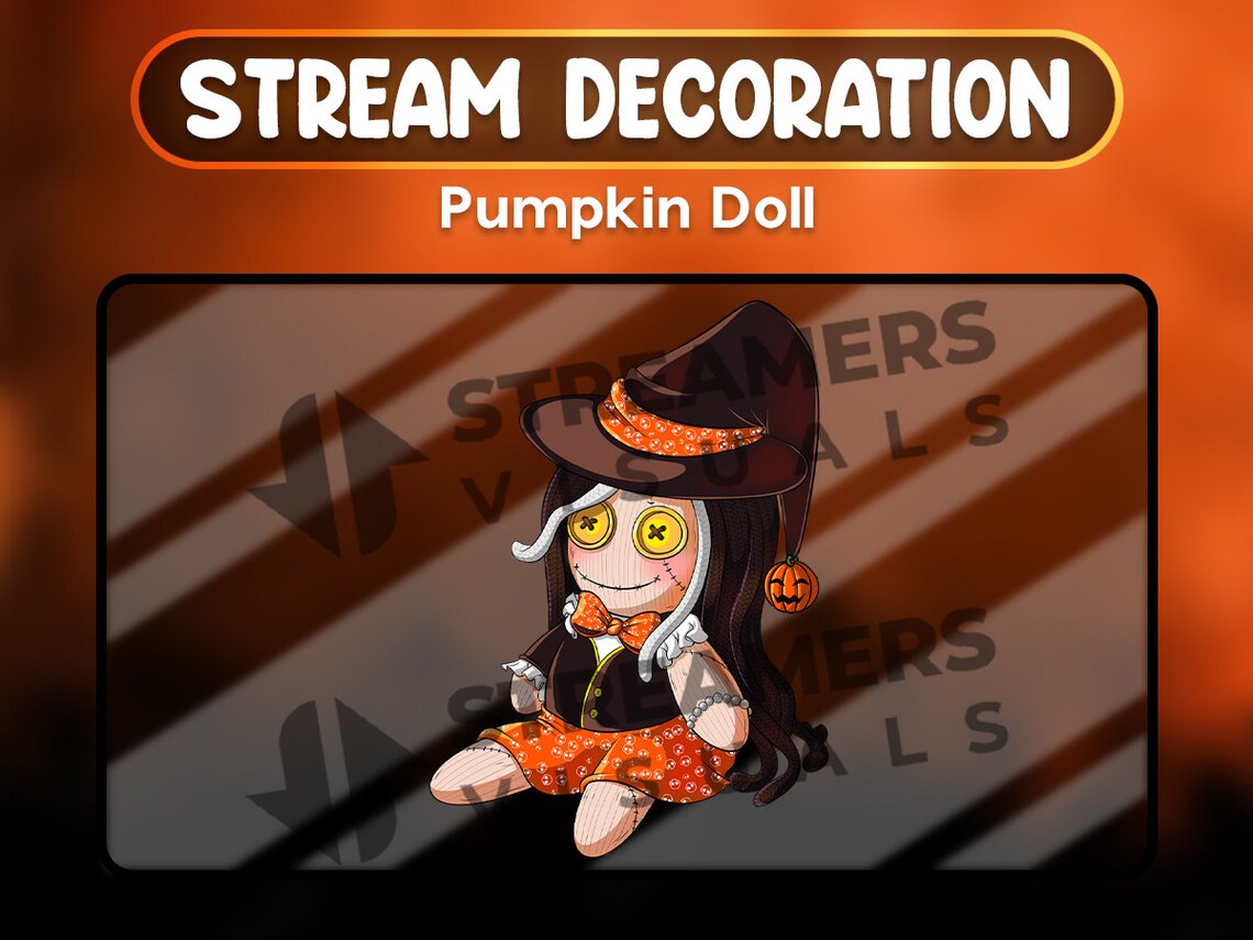 Pumpkin Doll Animated Stream Decoration Halloween Sorcerer Streamer ...