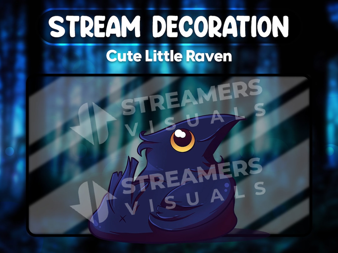 Raven Cute Animated Stream Decoration Halloween Bird Gothic Streamer ...