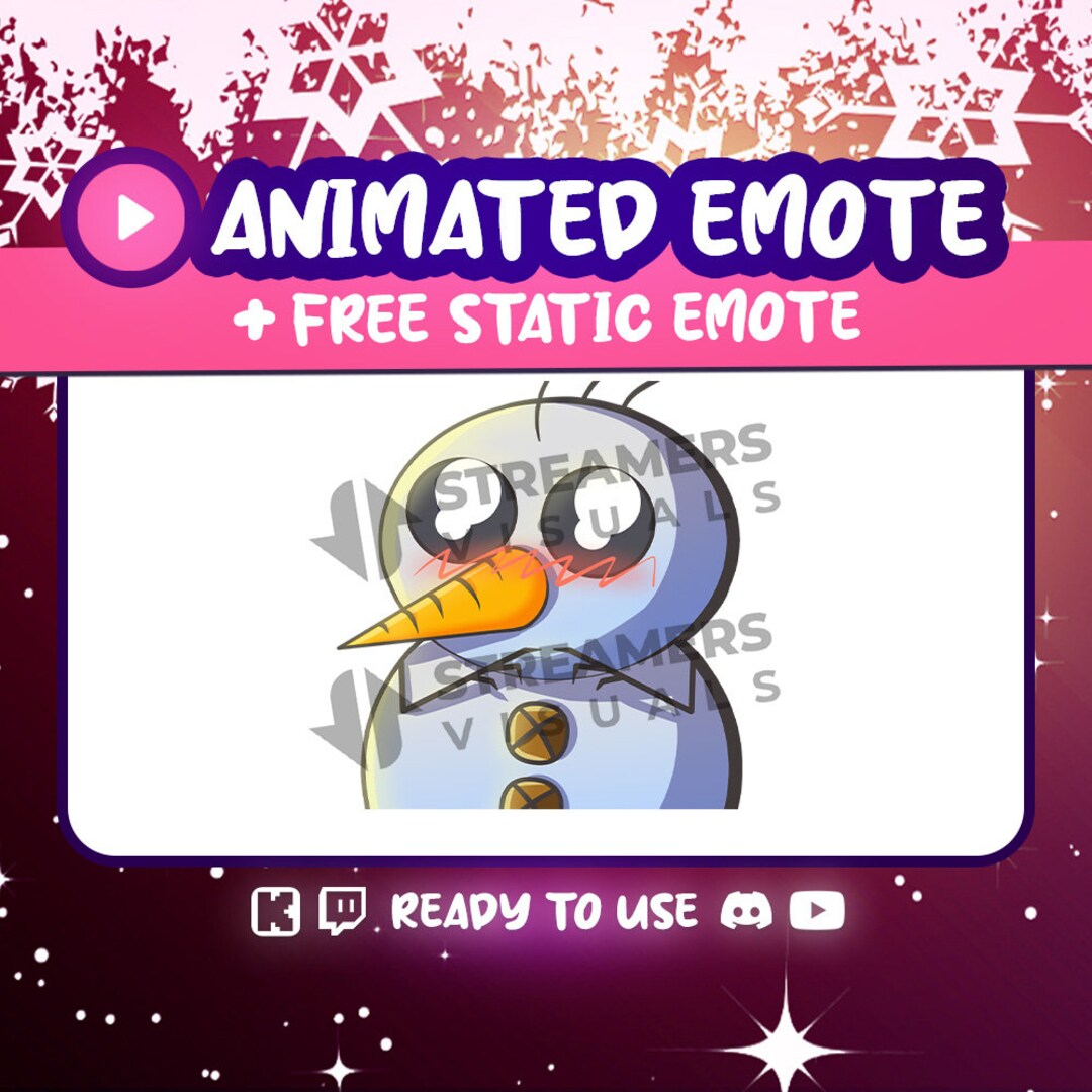 Snowman Shy Animated Emote Twitch Emotes Cute Timid Introverted Winter ...