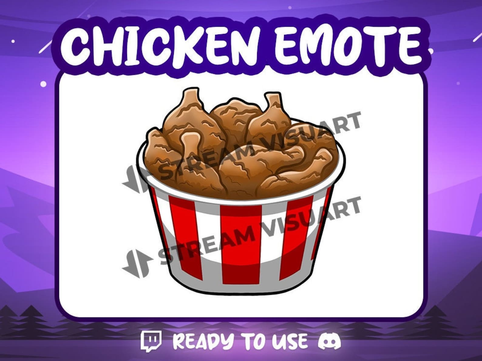 Chicken Bucket Twitch Emote Discord Emoji Kick Subscriber Fried Wing ...
