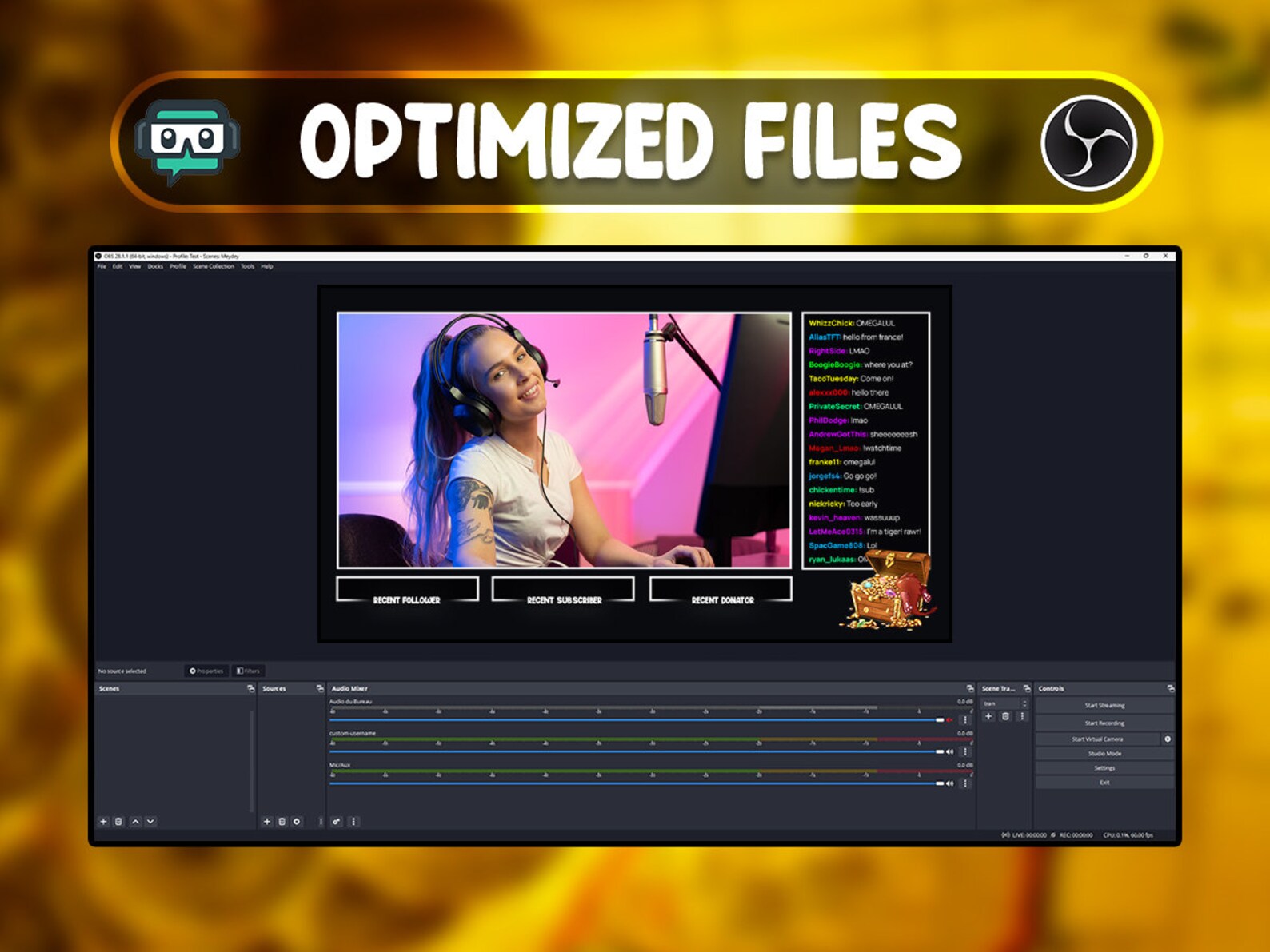 Treasure Animated Stream Decoration Golden Chest Dragon Streamer Gift ...