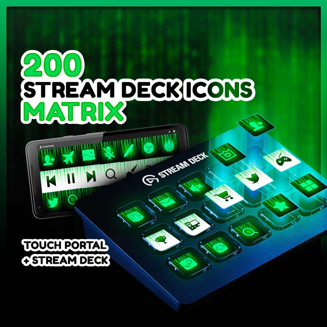 Matrix Stream Deck Icons 200 Twitch Streamers Green Designs Compatible ...