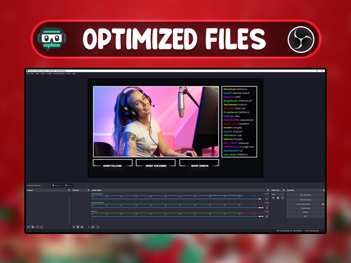 Falling Snow Animated Stream Decoration Xmas Christmas Streamer Cute ...