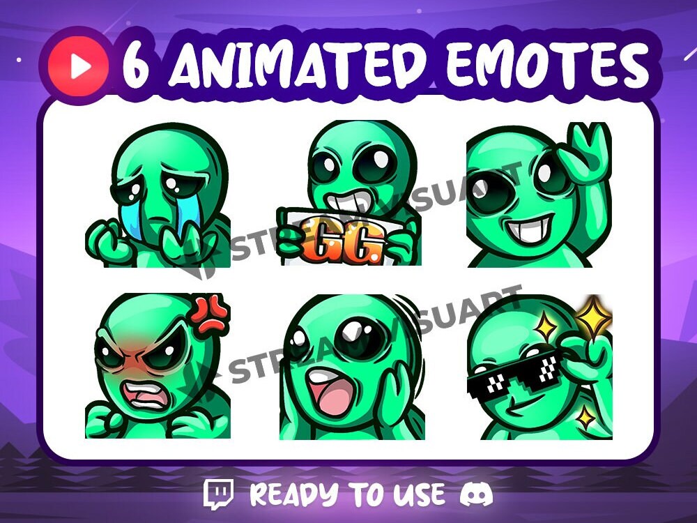 Alien Animated Emote Twitch Emotes Extraterrestrial UFO Space Sci-fi ...