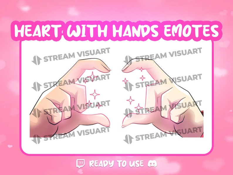 Coeur avec les mains Twitch Emotes Pack 2x Love Duo Passion Penchant ...