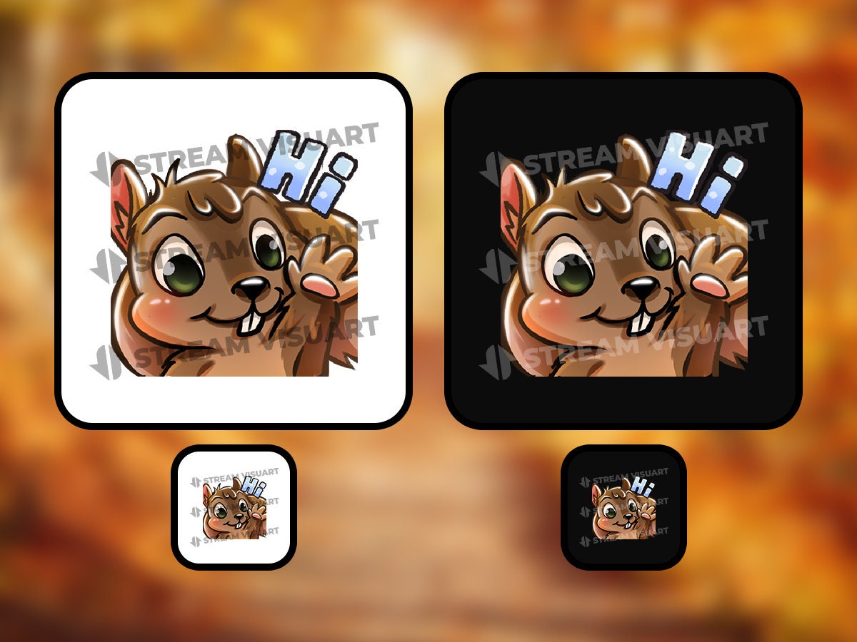 Squirrel Twitch Emotes Pack 6x Animal Adorable Cute Kawaii Sus Hype ...