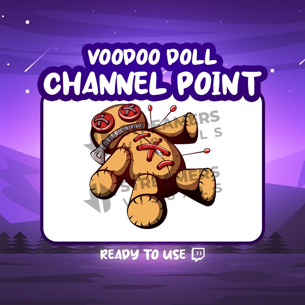 Voodoo Doll Twitch Channel Point Icon: Spooky Stream Emote (digital ...