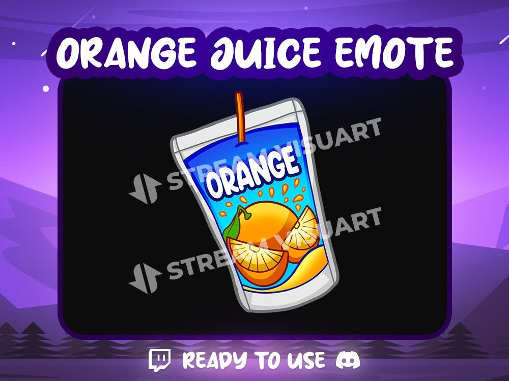 Orange Drink Twitch Emote Discord Emoji Kick Subscriber Beverage Fruit ...
