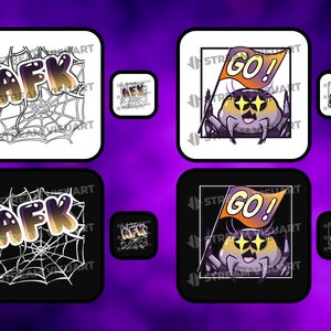 Spider 1&2 Twitch Emotes Pack 12x Purple Arachnid Tarantula Insect ...