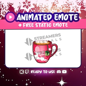 Taza roja Emote animado Twitch Emotes Kawaii Manga Chill Momento Hora ...
