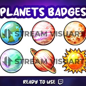 Planets Twitch Sub Badges Galaxy Astronomy Space Stars Cosmos Sun ...