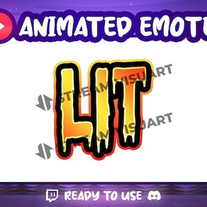 LIT Animated Emote Twitch Emotes Fire Flame Luminous Radiant Spark Glow ...