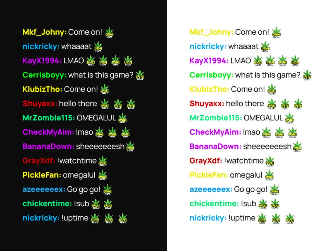 Smoke Break Twitch Emote Discord Emoji Kick Subscriber Weed Green Plant ...