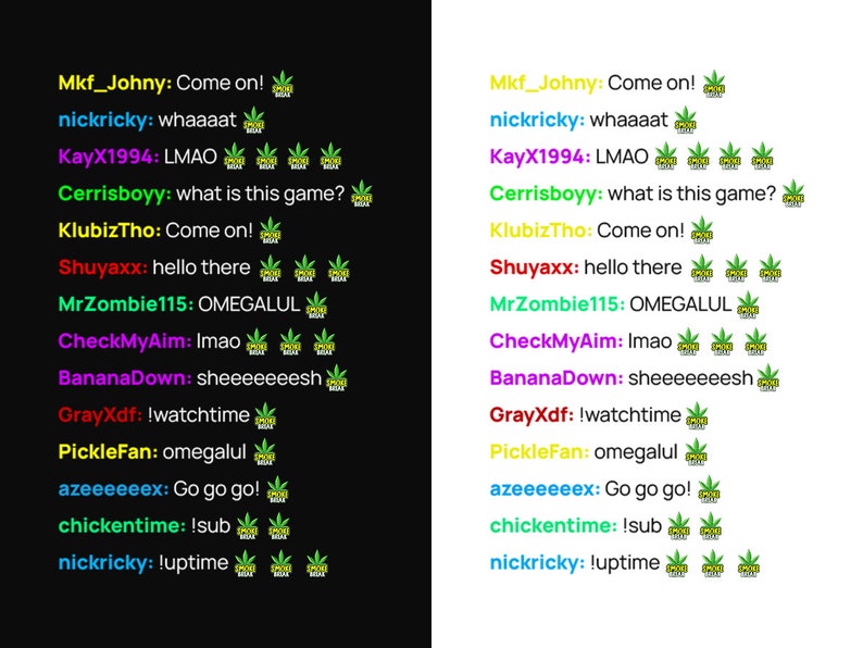 Smoke Break Twitch Emote Discord Emoji Kick Subscriber Weed Green Plant ...