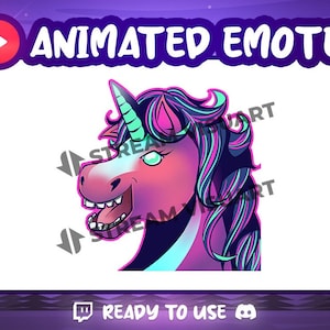 Unicorn Hype Animated Emote Twitch Emotes Horse Colorful Bright Fantasy ...