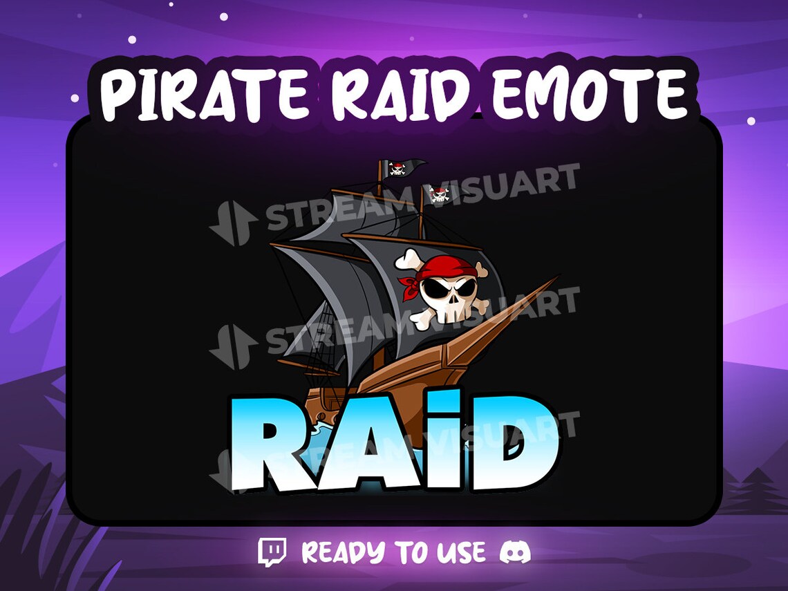 Pirate Raid Twitch Emote Discord Emoji Kick Subscriber Invasion Boat ...