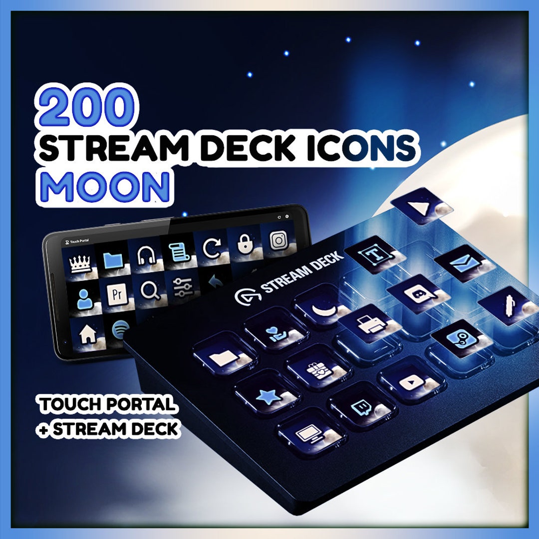 Moon Stream Deck Icons 200 Twitch Streamers Spatial Designs Compatible ...