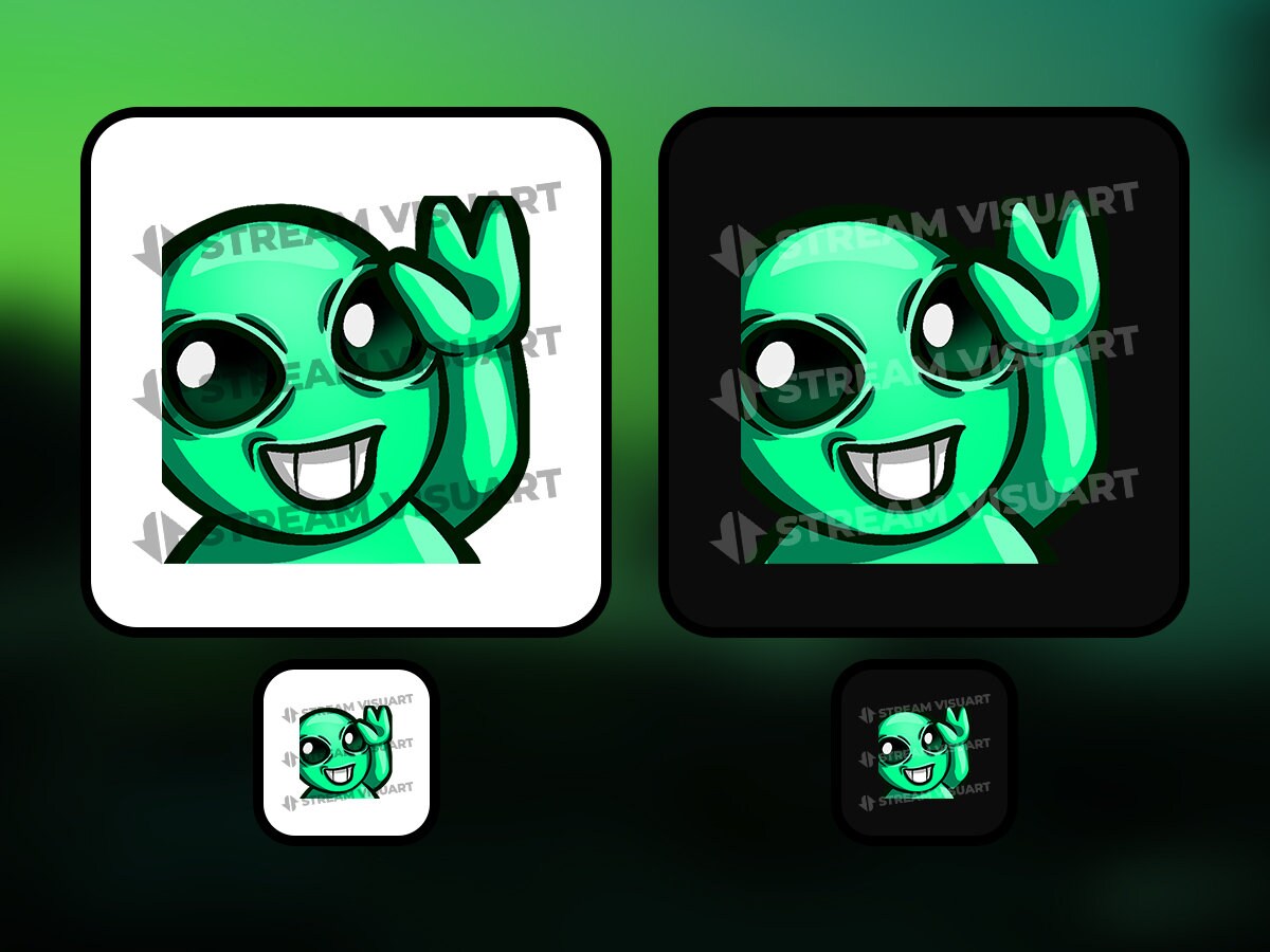 Alien Twitch Emotes Pack 6x Extraterrestrial UFO Space Sci-fi ...