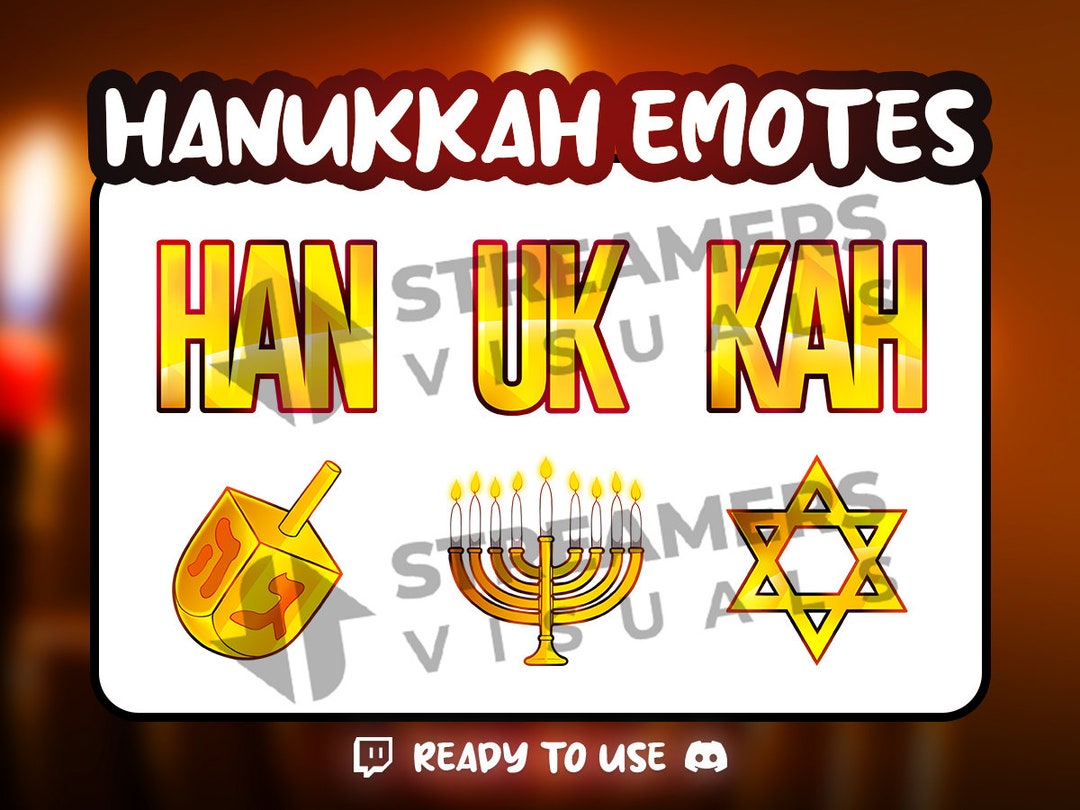 Hanukkah Twitch Emotes Pack 6x Festival of Lights Jewish Celebration ...