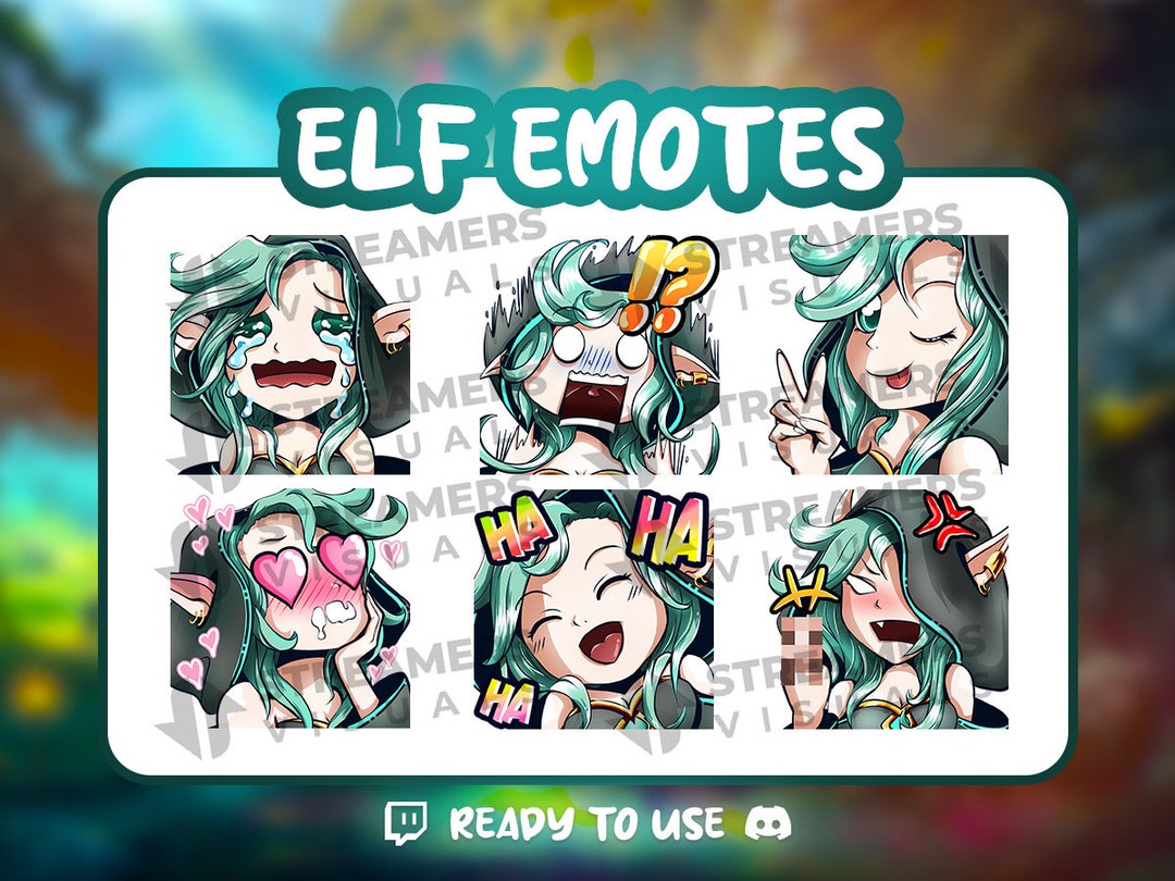 Elf Girl Twitch Emotes Pack 6x Fantasy Elven Enchanted Mythical ...