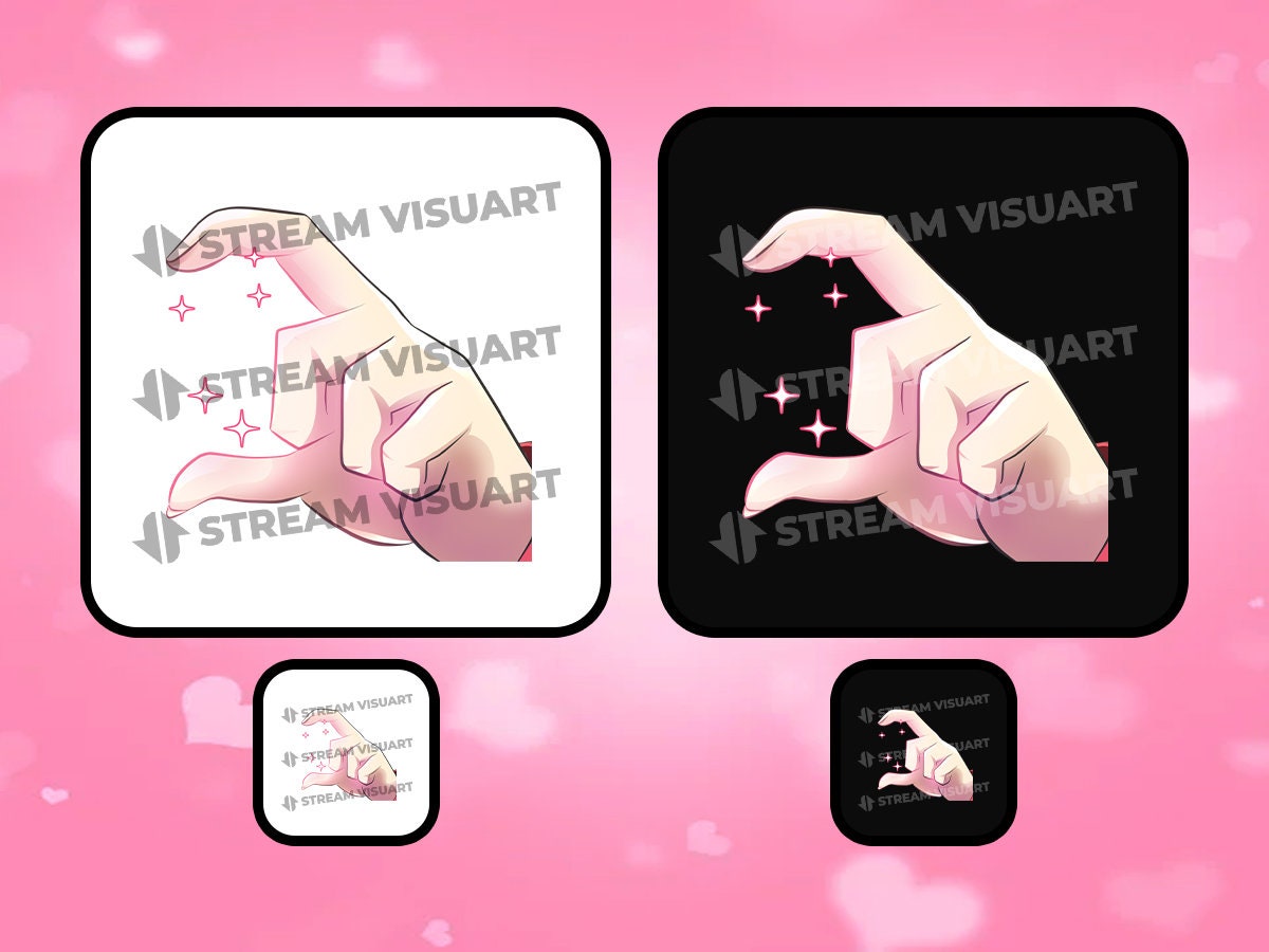 Heart With Hands Twitch Emotes Pack 2x Love Duo Passion Fondness Manga ...
