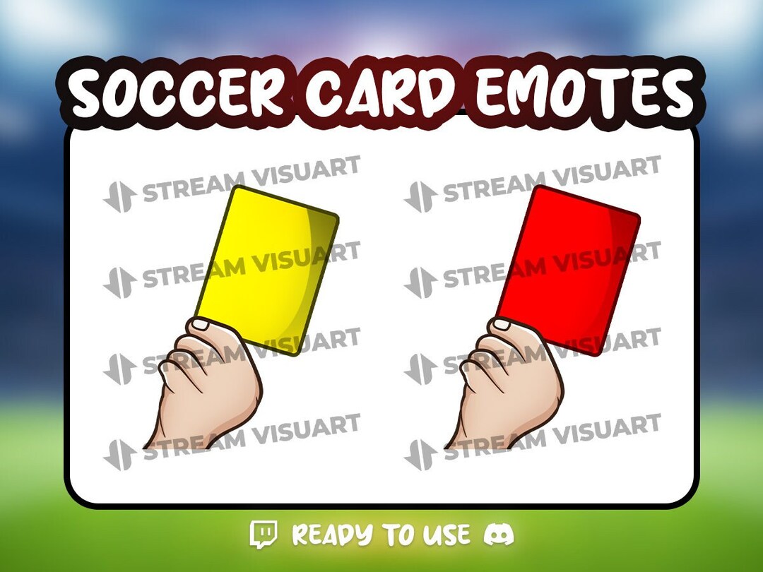 Soccer Card Twitch Emotes Pack 2x Football Fault Sports Player Red ...