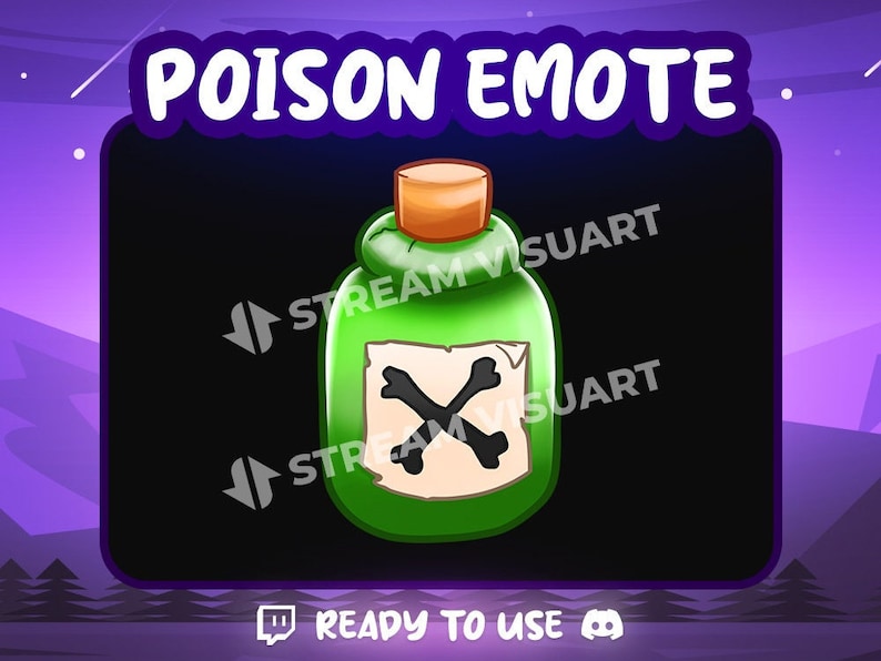 Poison Twitch Emote Discord Emoji Kick Subscriber Toxic Green - Etsy