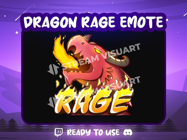 Dragon Rage Twitch Emote Discord Emoji Kick Subscriber Fire Creature ...