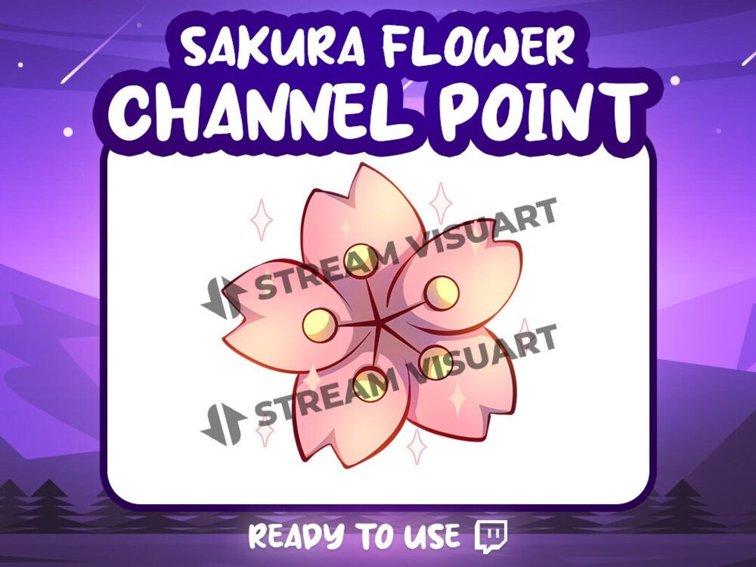 Sakura Flower Twitch Channel Point Icon: Japanese Floral Emote (digital ...