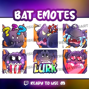 Bat Twitch Emotes Pack 6x Vampire Gothic Cute Kawaii Nocturn Manga ...
