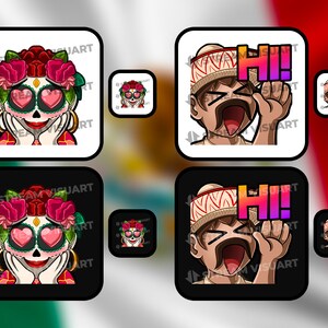 Mexican Fiesta Twitch Emotes: Chili, Tequila, Sombrero (digital ...