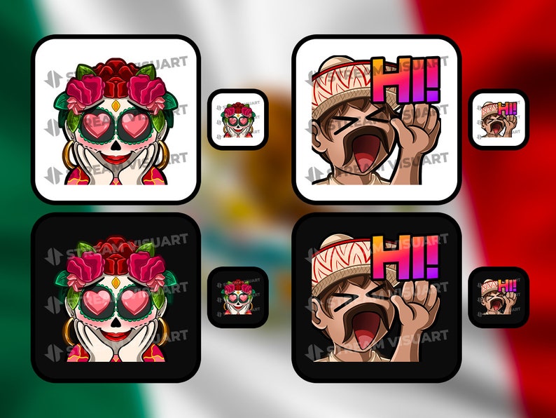 Mexican Fiesta Twitch Emotes: Chili, Tequila, Sombrero (digital ...
