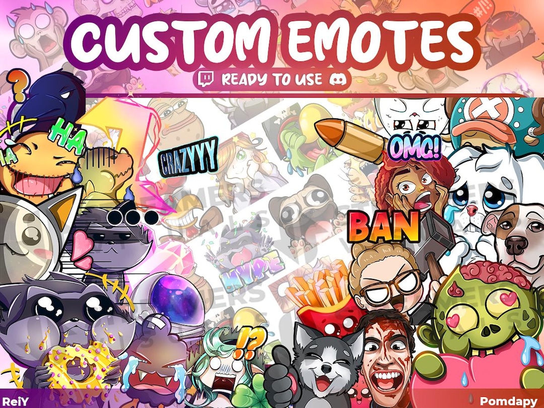 Customs Emote Twitch Emoji Kick Subscriber Chibi Comics Manga Emoticon ...