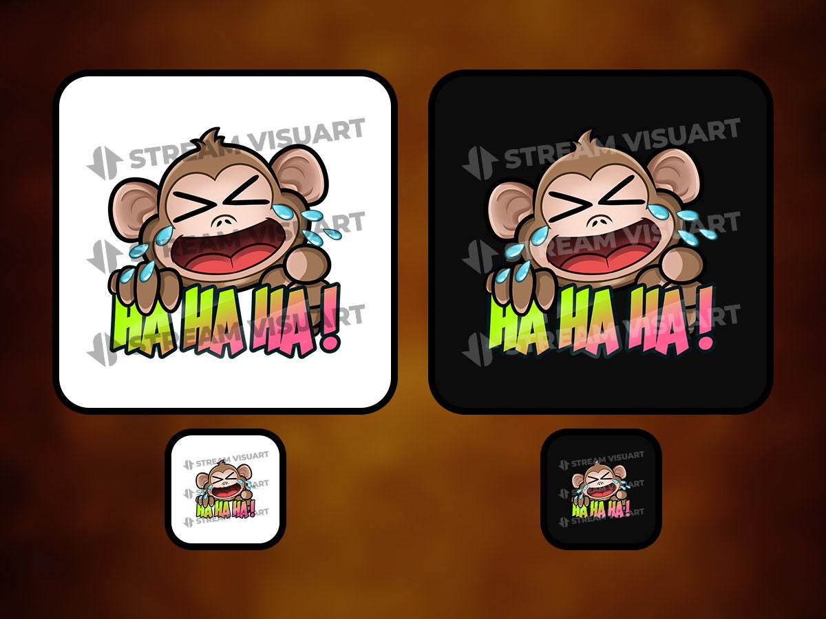 Monkey Twitch Emotes Pack 6x Ape Primate Chimpanzee Cute Fear WTF Love ...