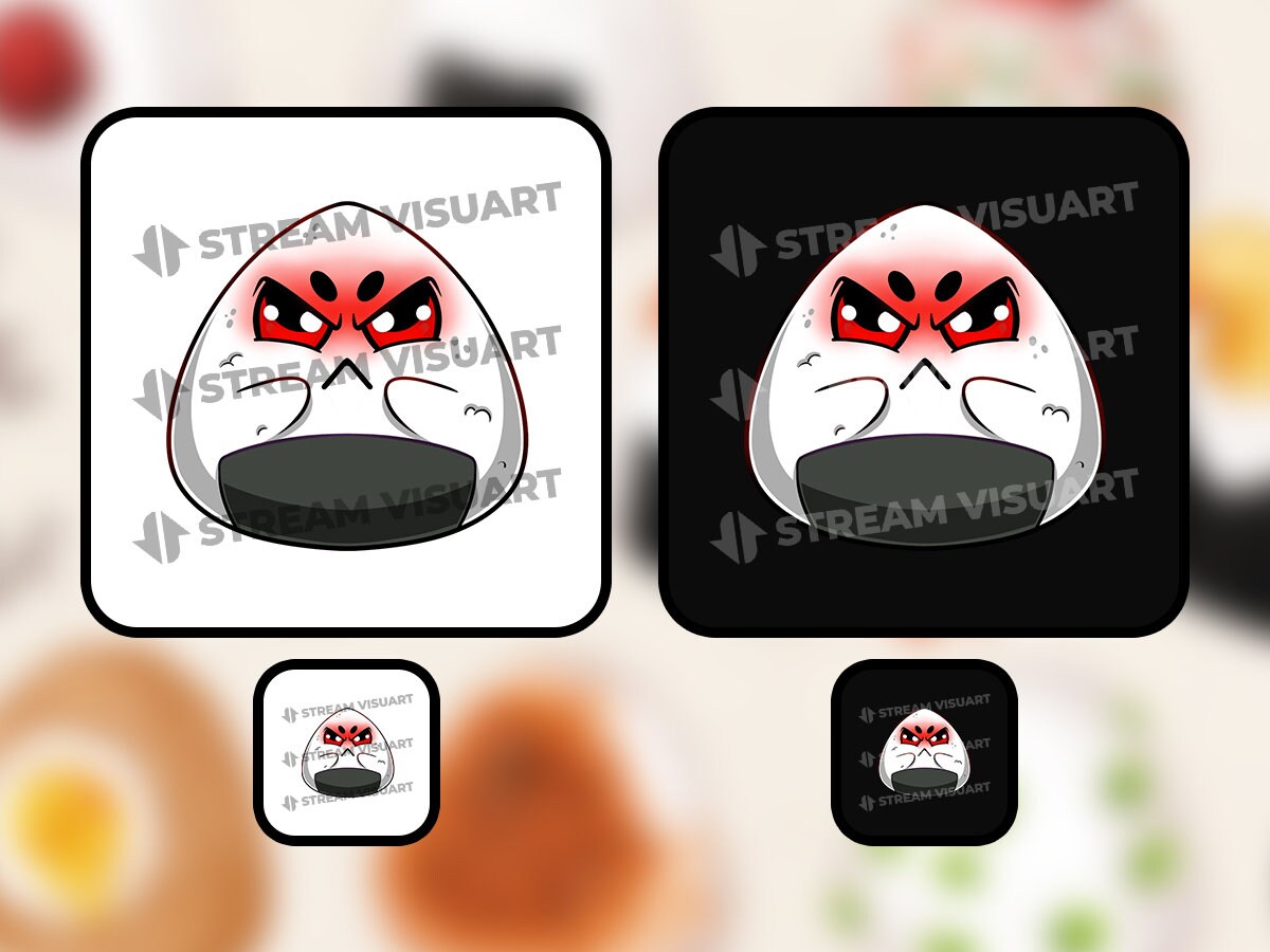 Onigiri Twitch Emotes Pack 6x Rice Ball Japanese Food Kawaii Asian ...