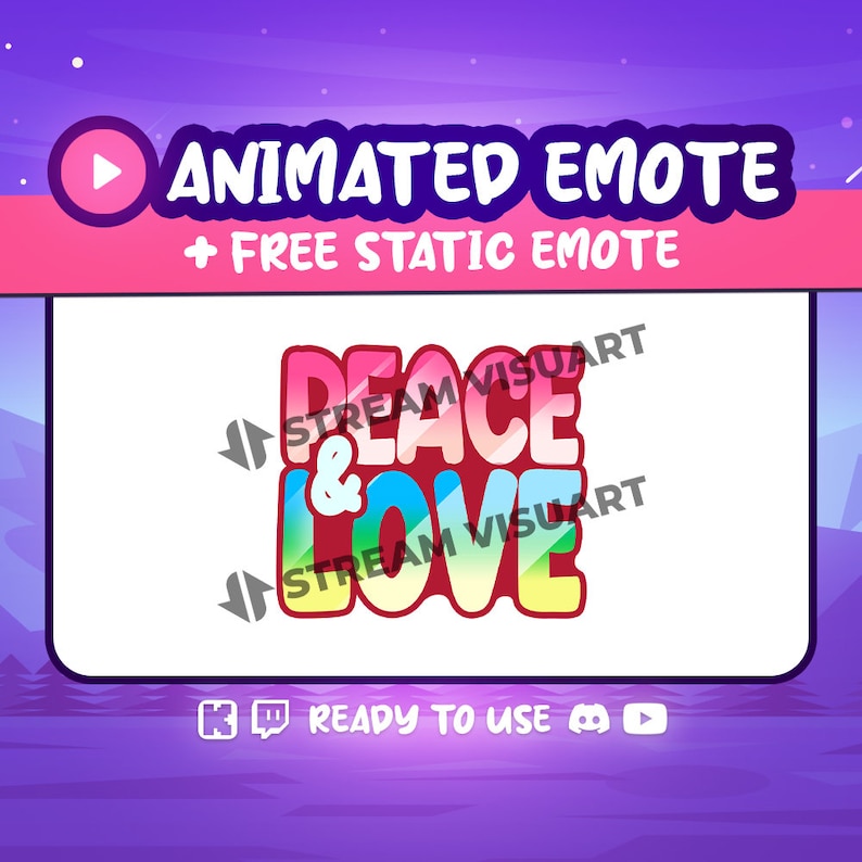 Peace & Love Animated Emote: Twitch/discord Stream Emoji - Etsy