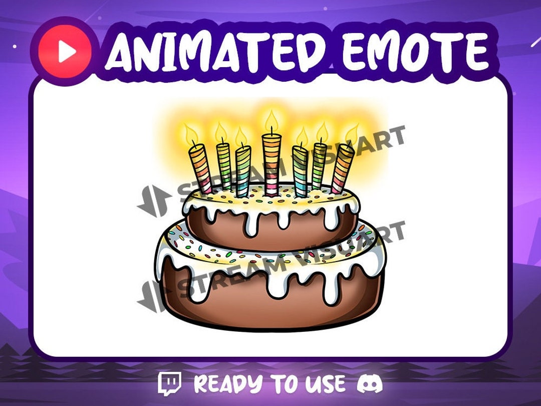 Birthday Cake Animated Emote Twitch Emotes Party Celebration Topper ...