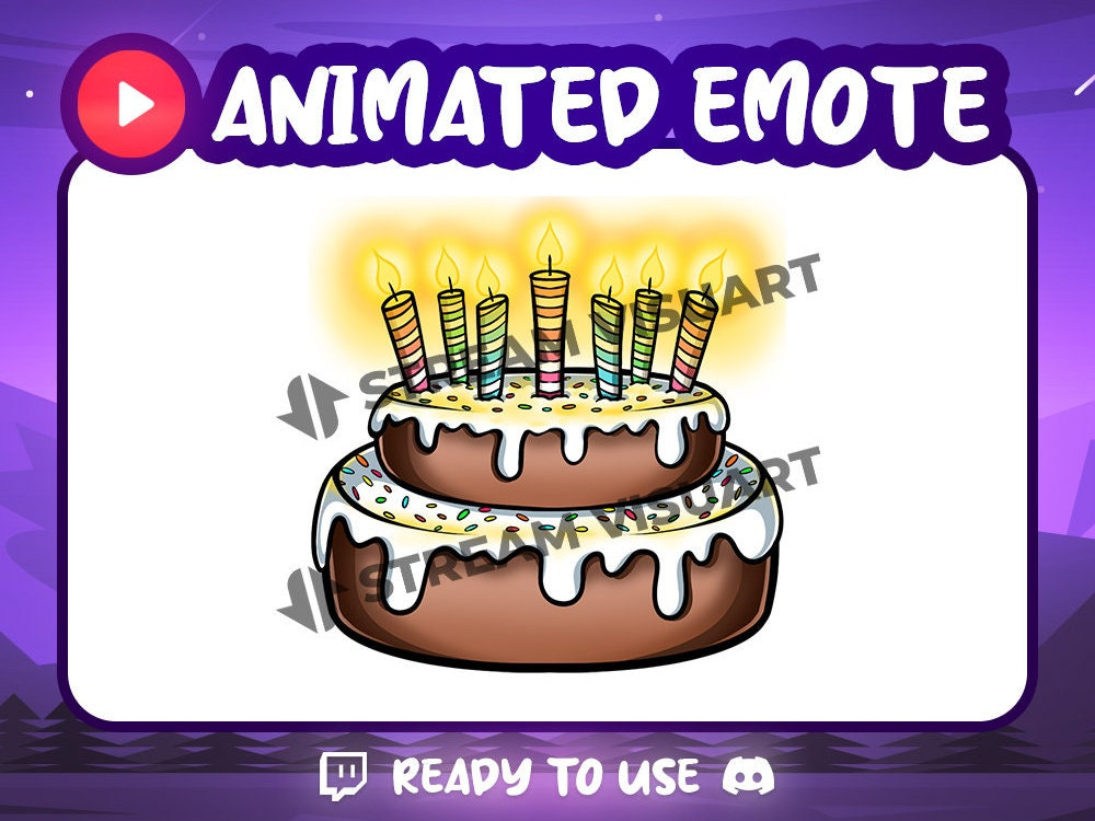 Birthday Cake Animated Emote: Twitch, Discord, Kick (GIF) - Etsy