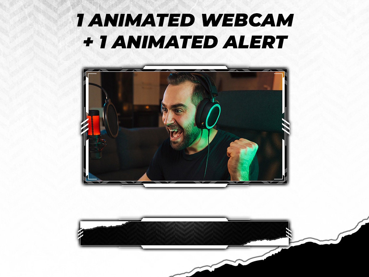 Brooklyn Twitch Overlay Package Black White Aesthetic Animated Stream ...