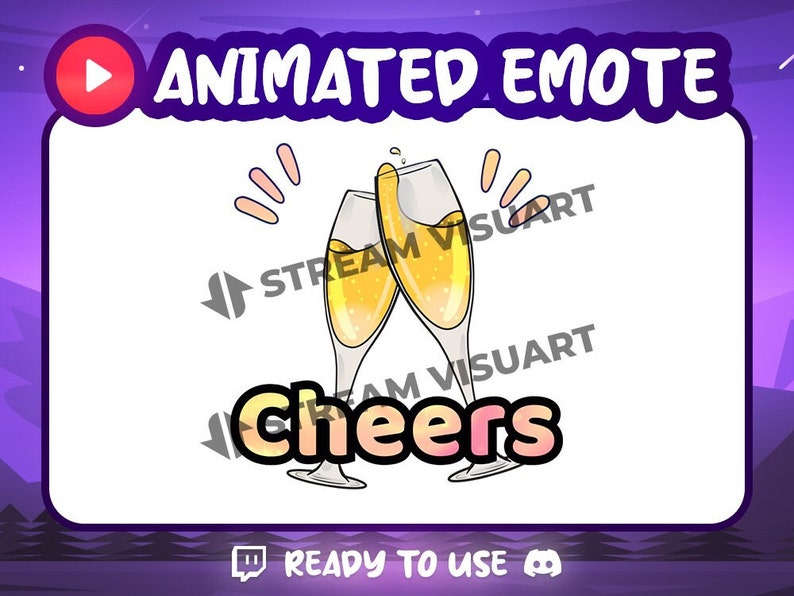 Cheers Champagne Animated Emote Twitch Emotes Toast - Etsy