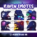 Raven Twitch Emotes Pack 6x Crow Black Bird Corvid Feathers Gothic ...