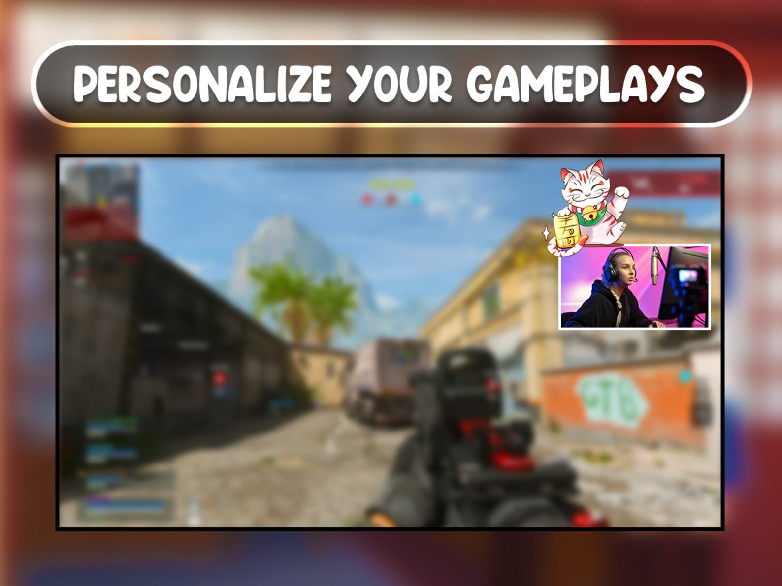 Maneki Neko Animated Stream Decoration Cat Lucky Charm Streamer Gift ...