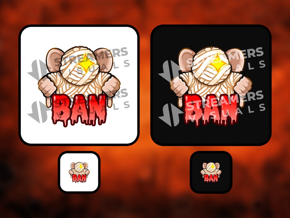 Horror Monkey Twitch Emotes Pack 6x Cute Scary Creepy Spooky Fear ...