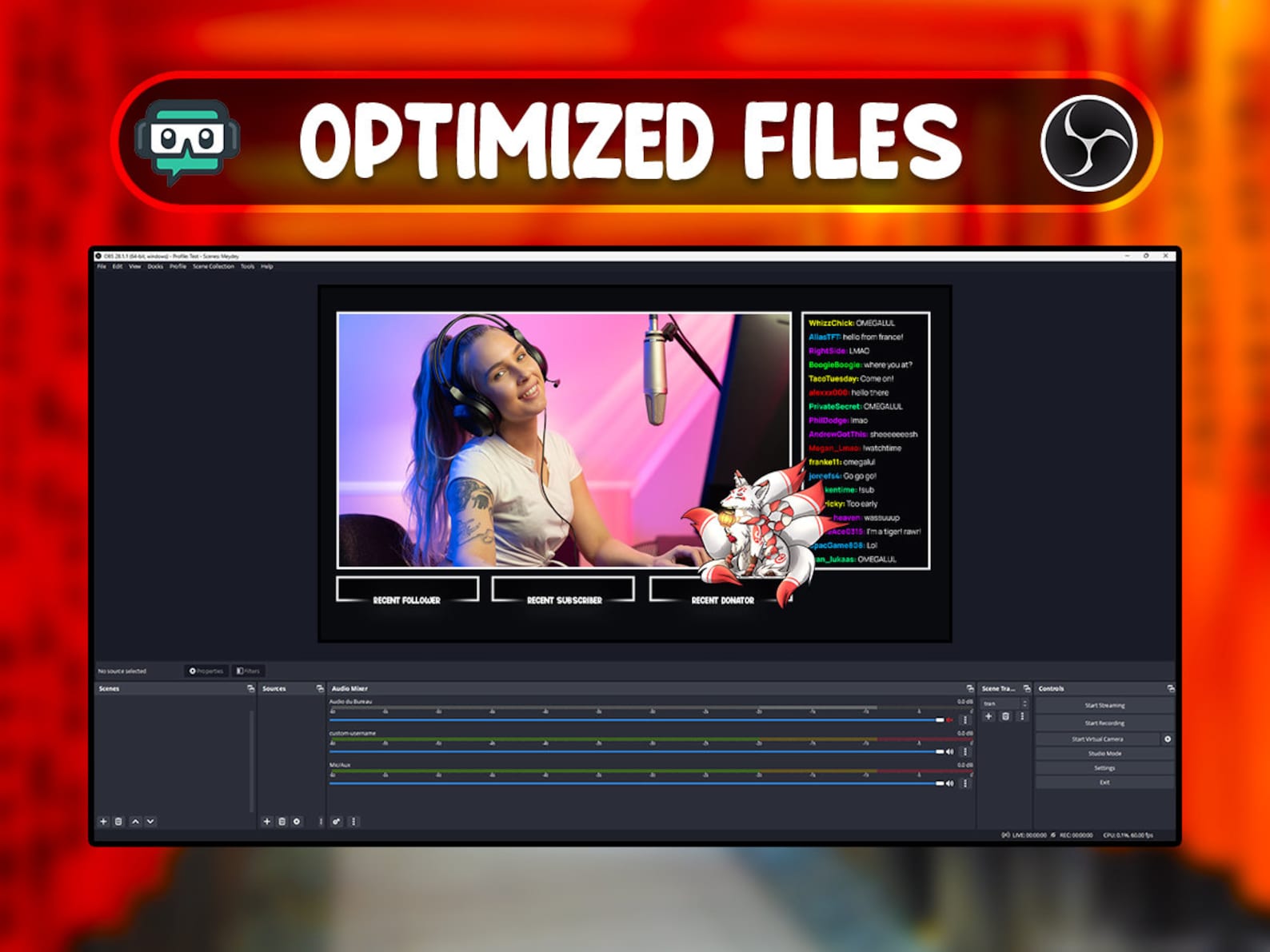 Kitsune Animated Stream Decoration: Japanese Fox Spirit Overlay ...