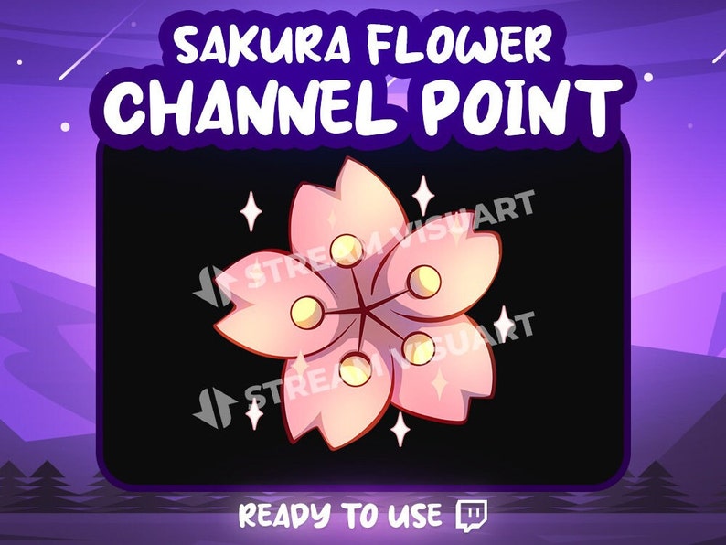 Sakura Flower Twitch Channel Point Icon: Japanese Floral Emote (digital ...